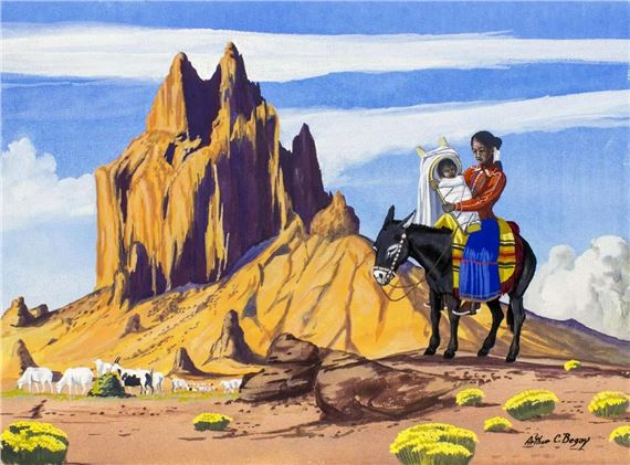 Arthur C. Begay | Me and my Baby at Shiprock | MutualArt