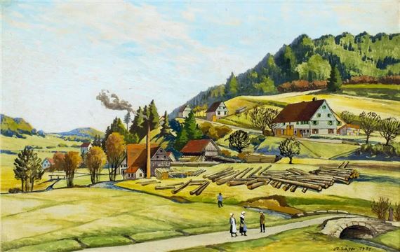 A. Sager | Village Landscape (1921) | MutualArt