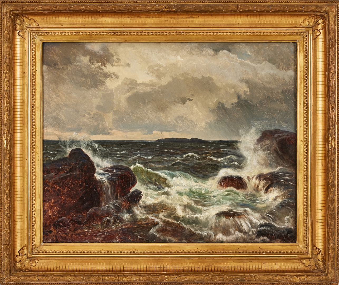 Edvard Bergh | Romantic mountain landscape with figure (1865) | MutualArt