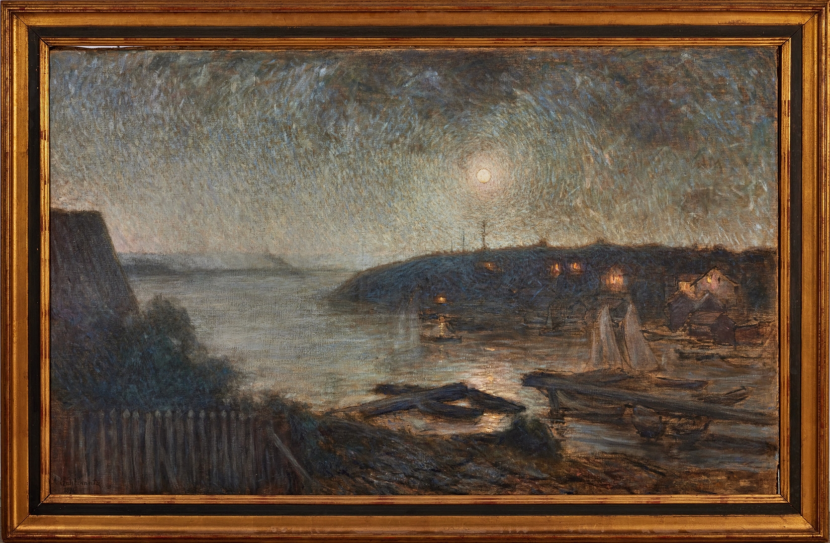 Axel Erik Valerius Fahlcrantz | Köpmanholm i månsken (1896) | MutualArt