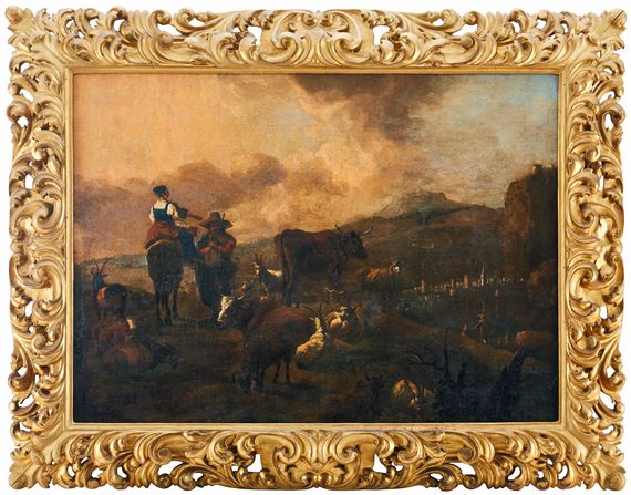 Jan Miel | Bergslandskap med herde och boskap | MutualArt