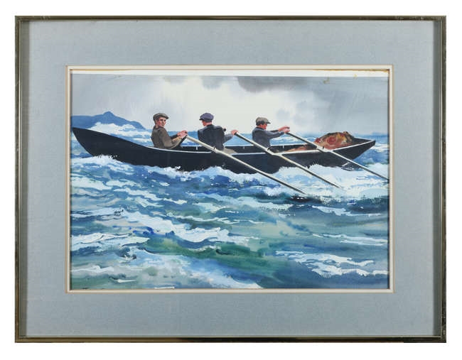 John Francis Skelton | Bringing in the catch, curragh | MutualArt