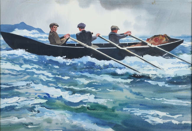 John Francis Skelton | Bringing in the catch, curragh | MutualArt