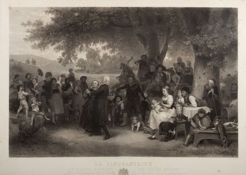 Paul Girardet | Le saltimbanque et la cinquantaine. (1821) | MutualArt