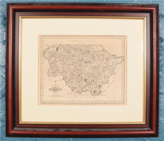 John Cary | Engraved and hand coloured map of Yorkshire | MutualArt