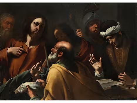 Gregorio Preti | JESUS VOR PETRUS, DER DEN FISCH MIT DEM SILBERSTÜCK ...