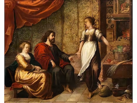 Flemish School 17th Century | Jesus im Haus von Martha und Maria ...