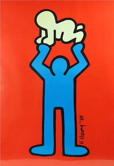 Keith Haring | 'Man holding radiant baby' (1992) | MutualArt