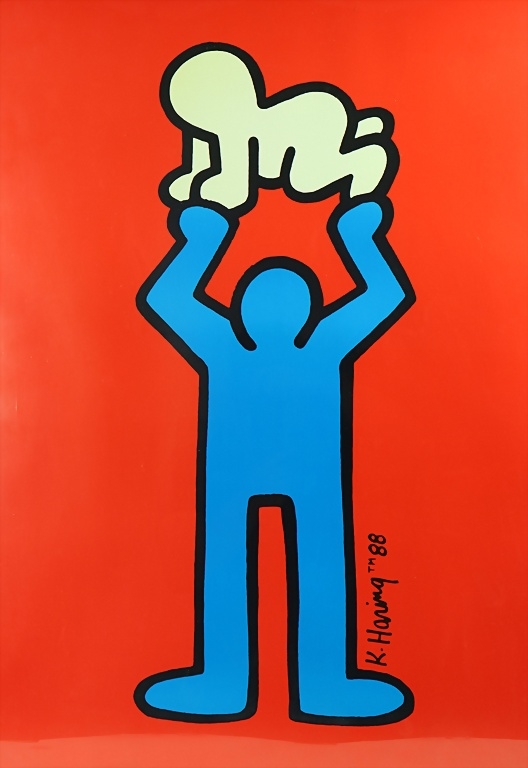 Keith Haring | 'Man holding radiant baby' (1992) | MutualArt