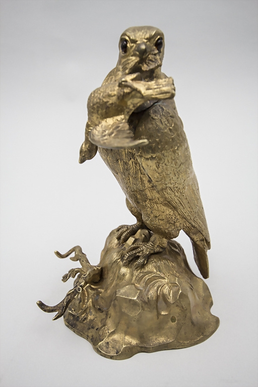 German School, 19th Century | Bronze Falke als figürliches Tintenfass ...