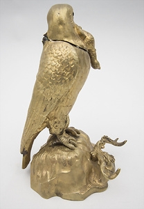German School, 19th Century | Bronze Falke als figürliches Tintenfass ...