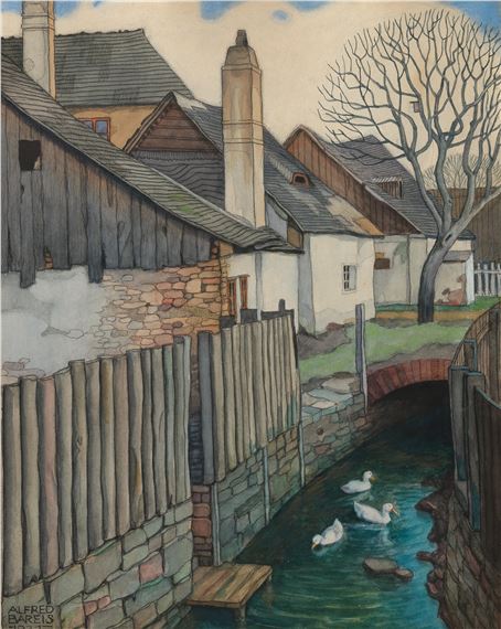 Alfred Bareis | Bach mit drei Enten (1921) | MutualArt