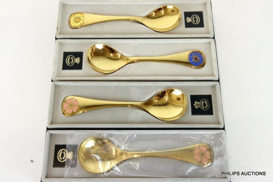 Georg Jensen | FOUR GEORG JENSEN SILVER GILT YEAR SPOONS FOR 1972, 1973, 1976 AND 1976 | MutualArt