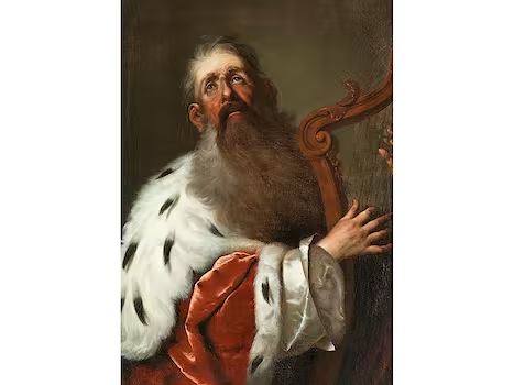Dionys Van Nijmegen | König David mit der Harfe | MutualArt