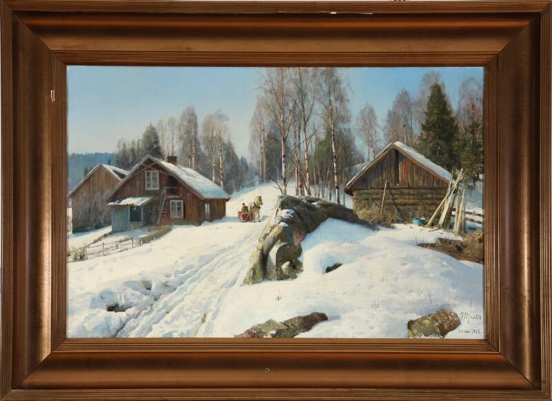 Peder Mork Monsted | Winter day in Odnes, Norway (1935) | MutualArt