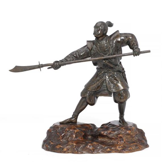 Yoshimitsu | A bronze figure depicting a samurai | MutualArt