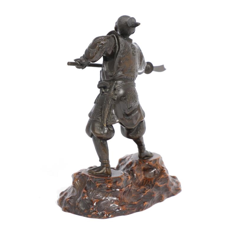 Yoshimitsu | A bronze figure depicting a samurai | MutualArt