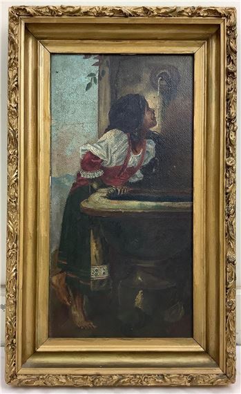 Léon Bonnat | Roman Girl at a Fountain | MutualArt