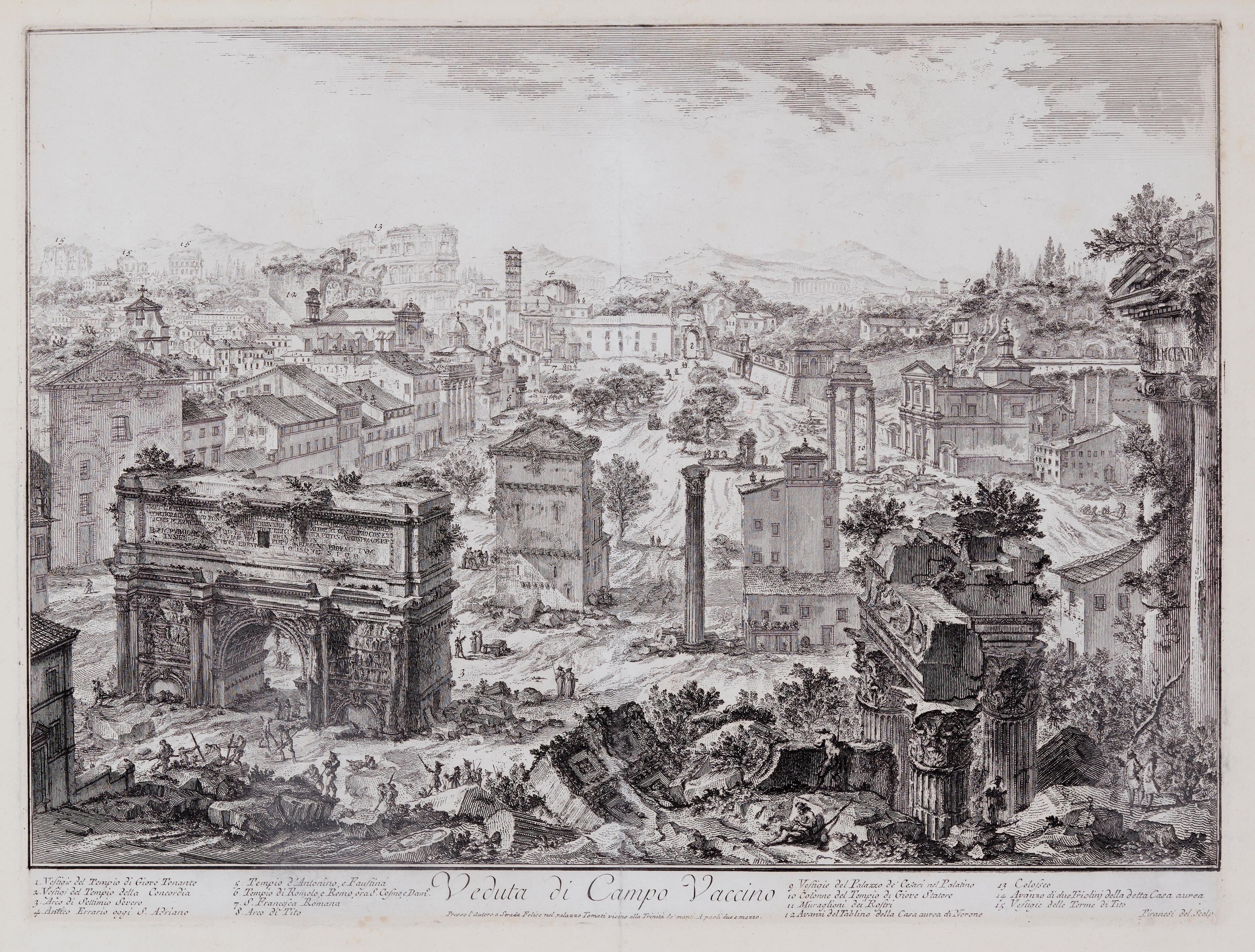 Giovanni Battista Piranesi | Veduta di Campo Vaccino; Veduta del tempio ...