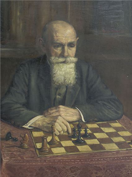 Oscar Haberer | Schachspieler' / 'A chess player (19th Century) | MutualArt