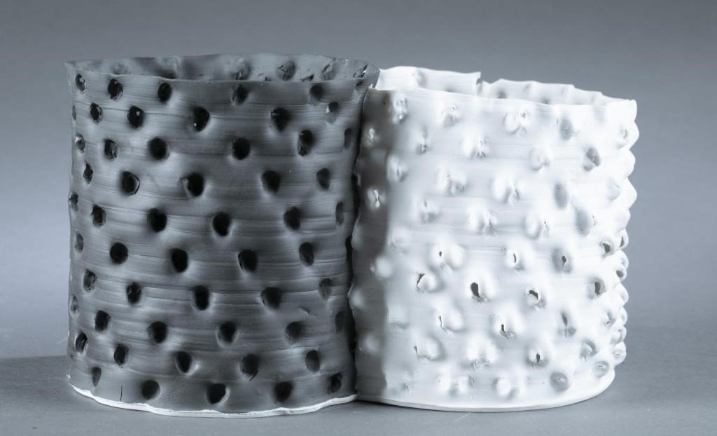 Mary Roehm | Mary Roehm, Black and White Double Pot, 2008. (2008 ...