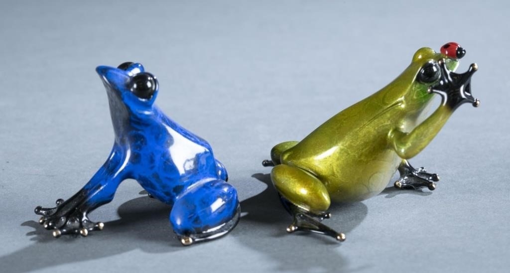 Tim Cotterill | 2 Tim Cotterill bronze frog sculptures. (2005) | MutualArt