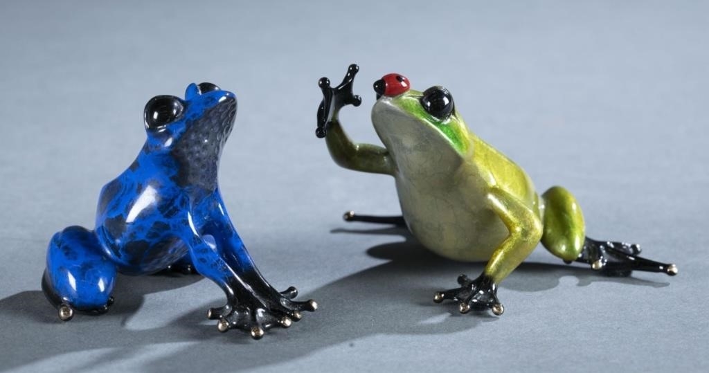 Tim Cotterill | 2 Tim Cotterill bronze frog sculptures. (2005) | MutualArt