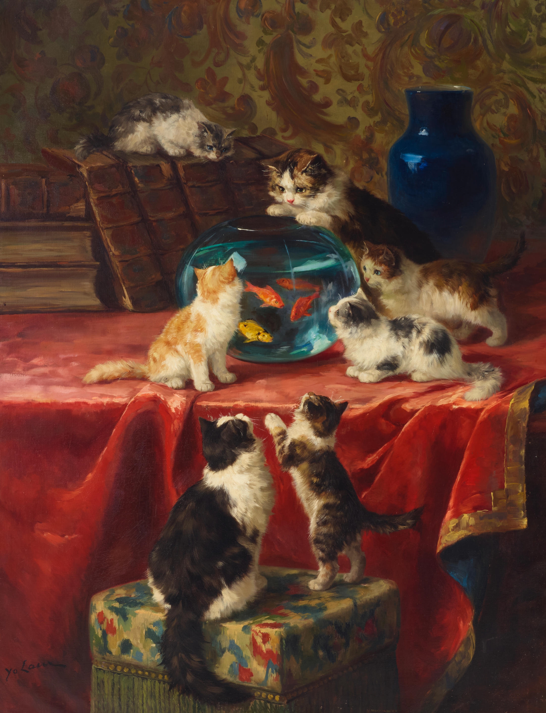 Marie Yvonne Laur | Curious cats and the goldfish bowl | MutualArt