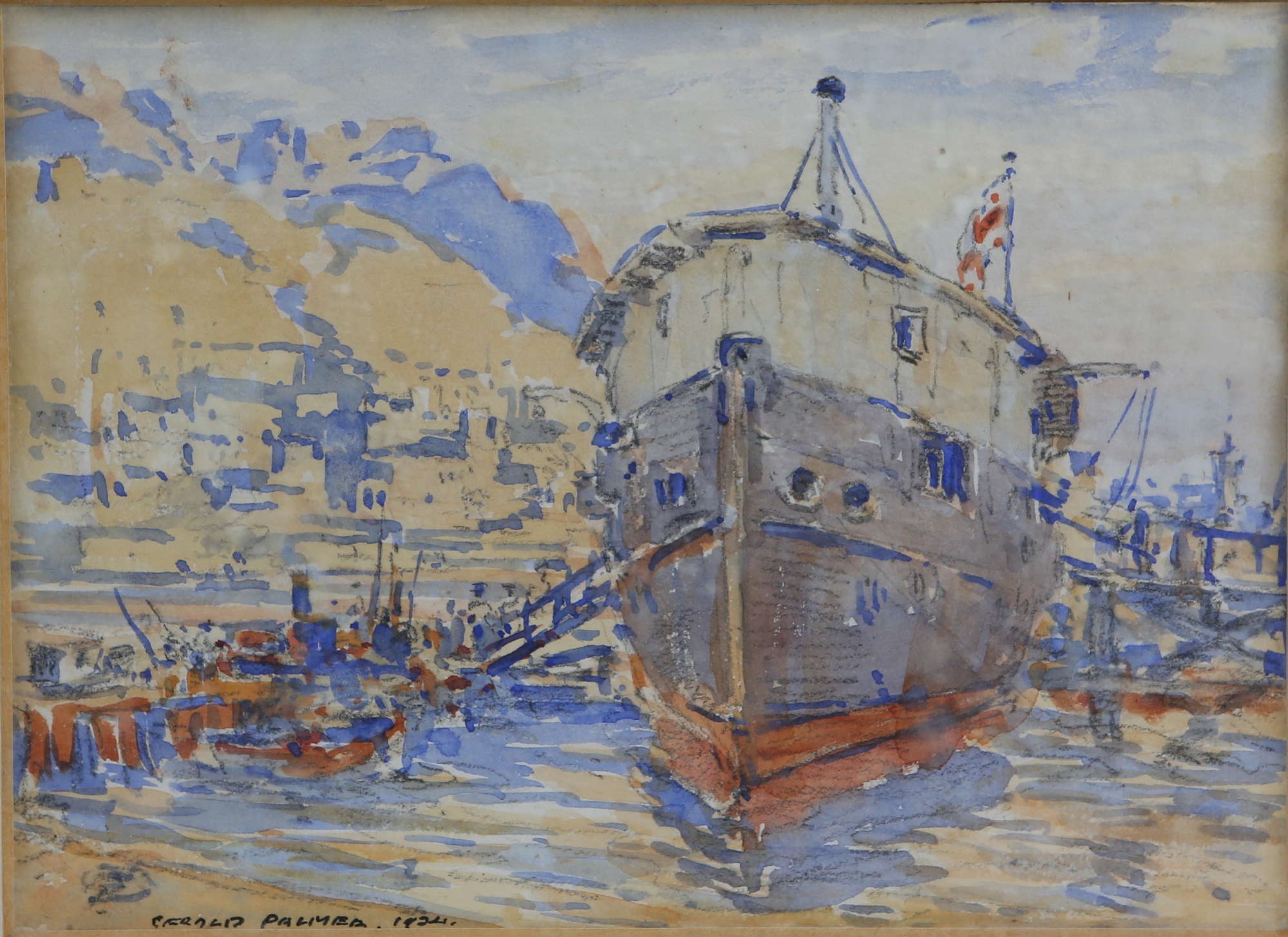 George Stainton | seascape with fishing boat to foreground | MutualArt