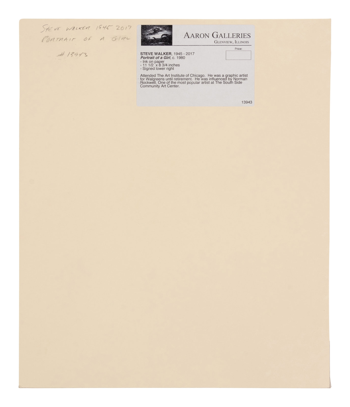 Steve Walker | Portrait of a Girl (Circa 1980) | MutualArt