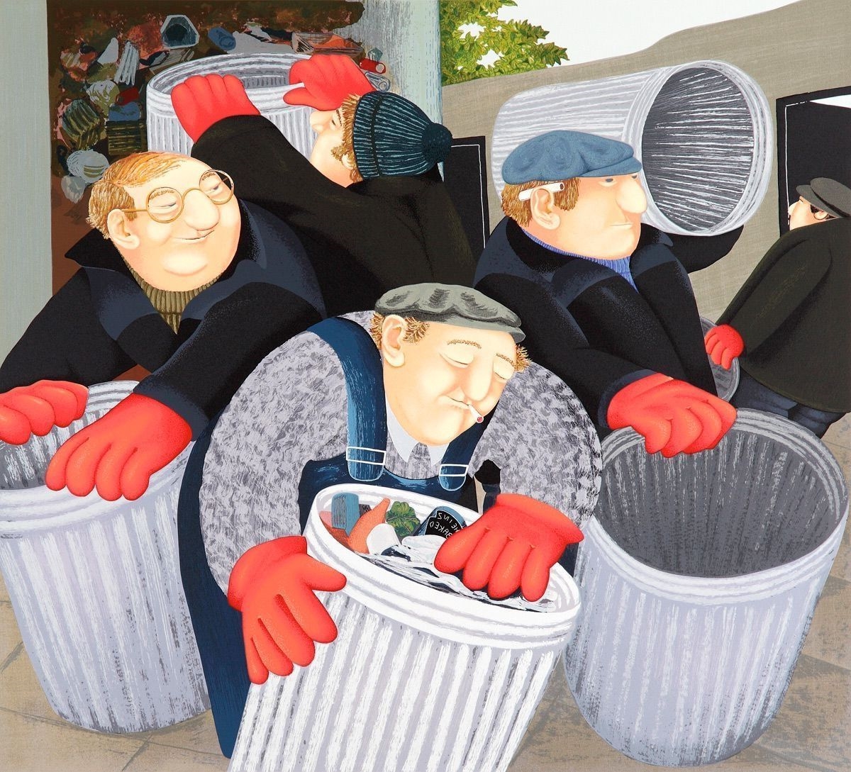 Beryl Cook | Dustbin Men | MutualArt