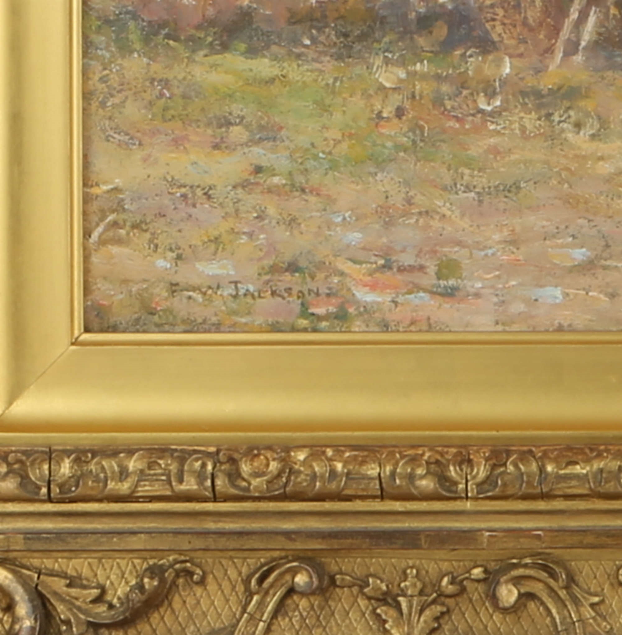 Frederick William Jackson | rural landscape with haystacks | MutualArt