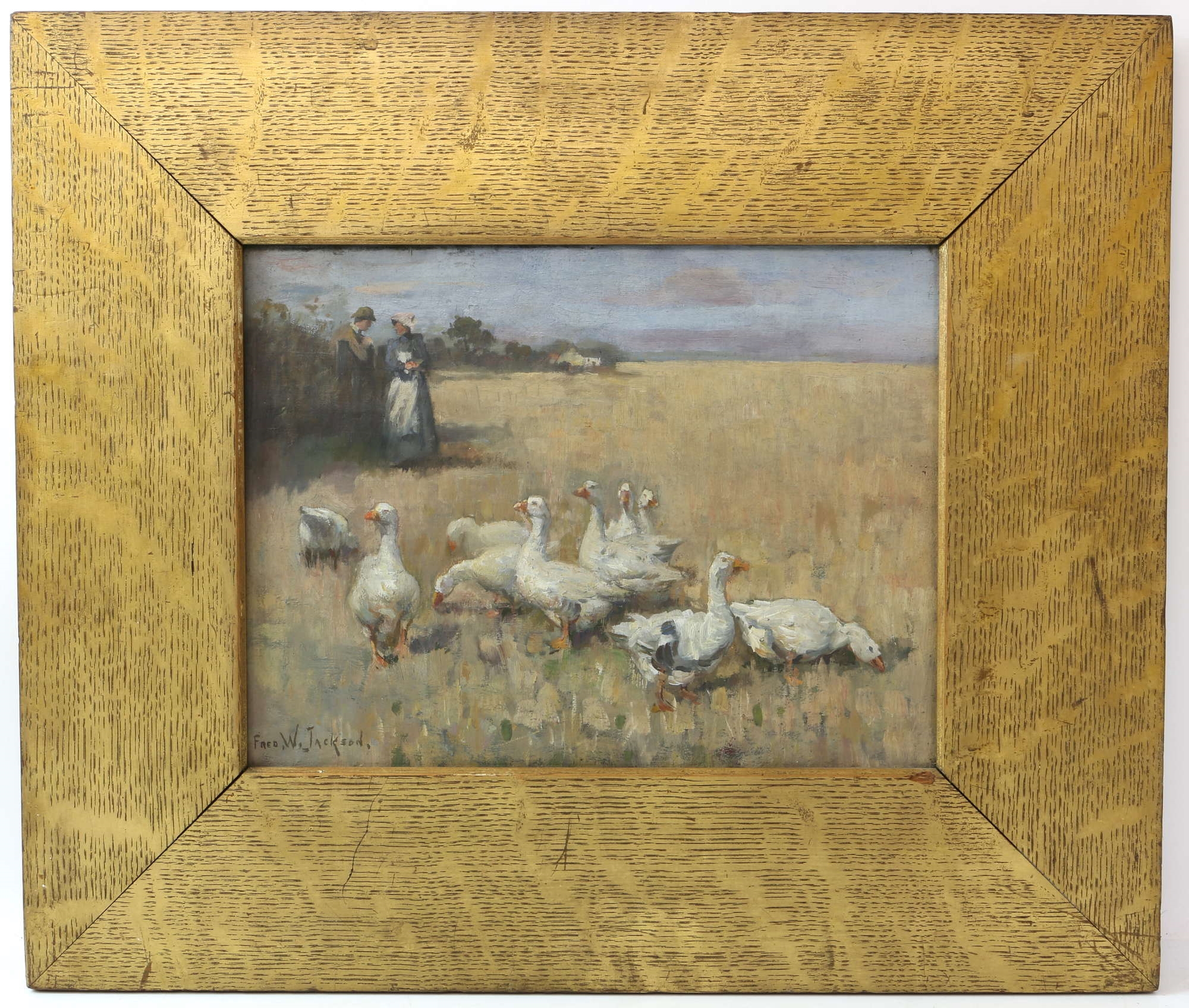 Frederick William Jackson | landscape with geese to foreground | MutualArt