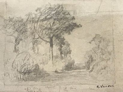 R. Verdin | Landscape drawing in graphite | MutualArt