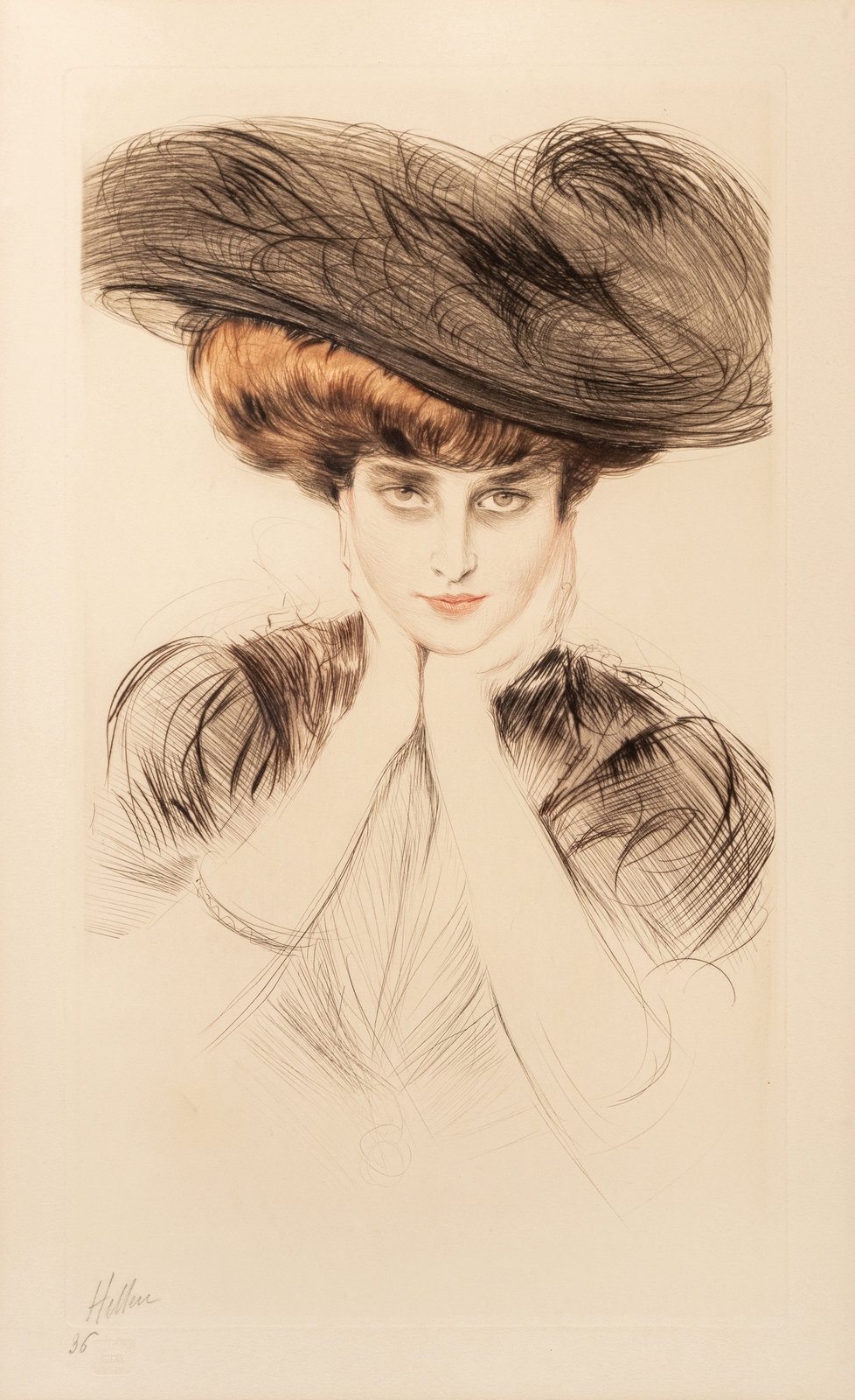 Paul César Helleu | Femme au Chapeau (Circa 1905) | MutualArt