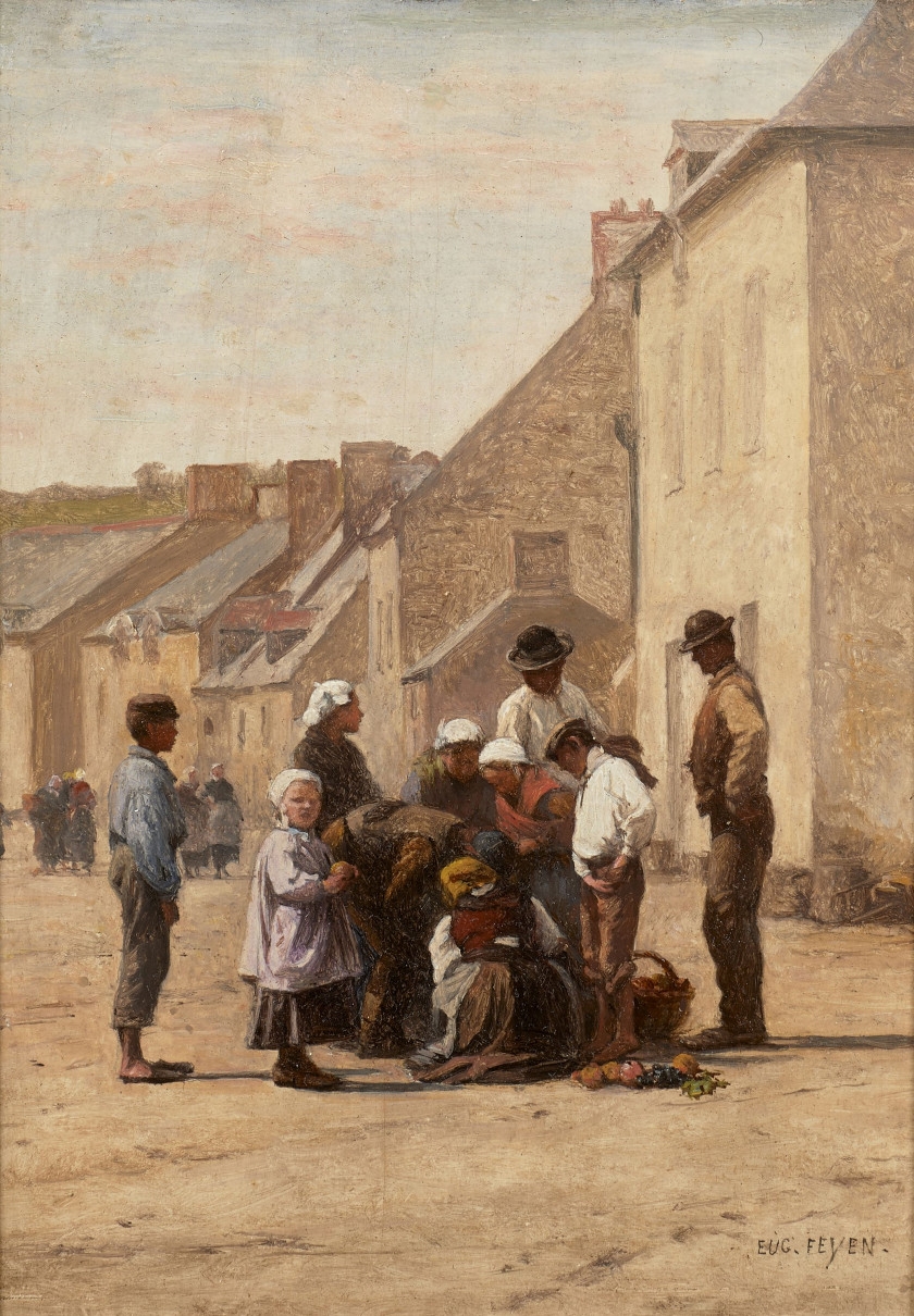 Jacques Eugène Feyen | La distribution des fruits à Cancale | MutualArt