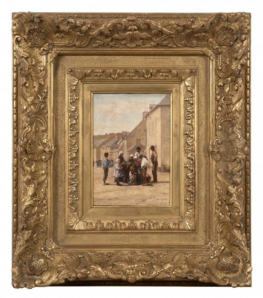 Jacques Eugène Feyen | La distribution des fruits à Cancale | MutualArt