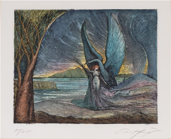 Ernst Fuchs | Daphne and Apollo. Leda and the Swan | MutualArt