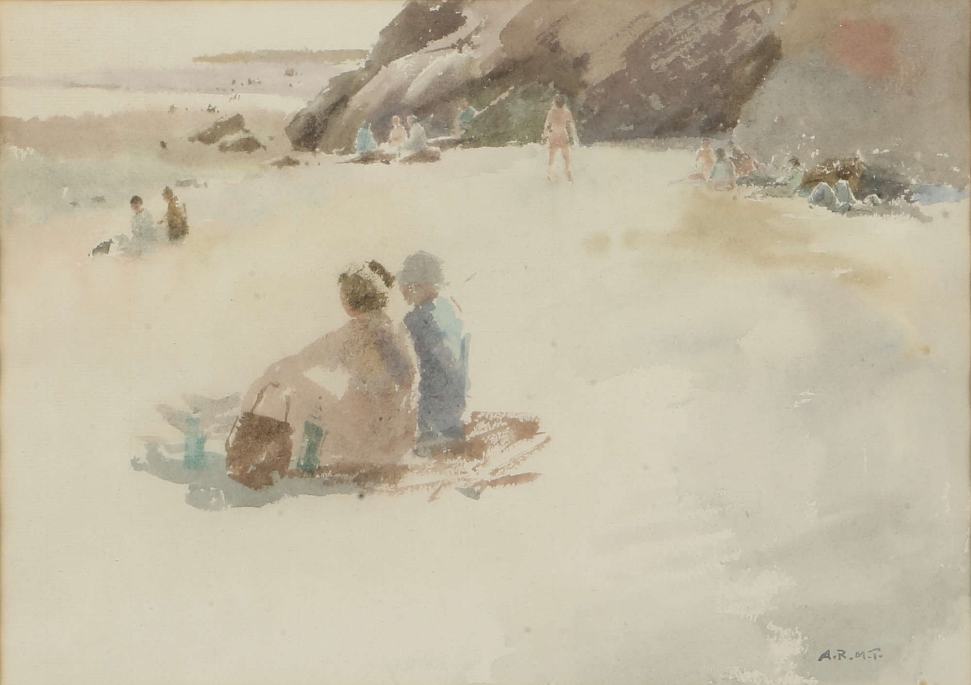 Arthur Ralph Middleton Todd | beach scene with figures | MutualArt