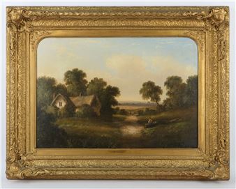 John Constable | Anglers before mill and church | MutualArt