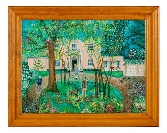 Klein, Regi | Landscape depicting a stately house with human figures ...