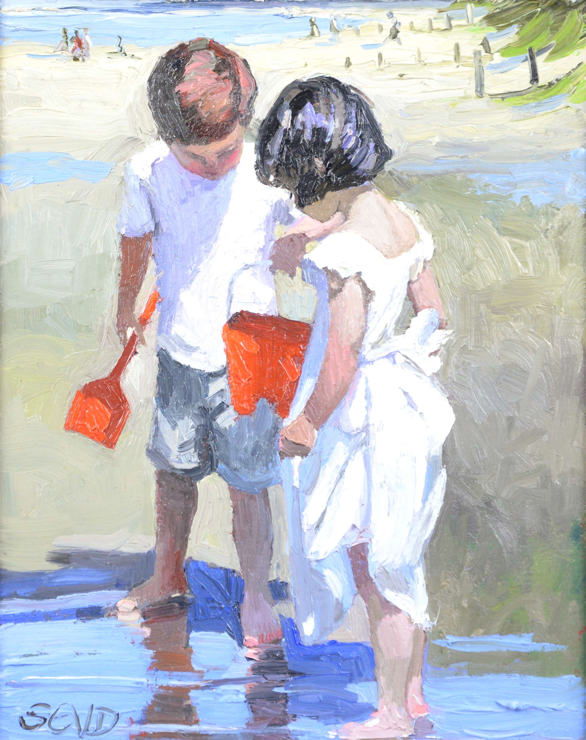Sherree Valentine-Daines | 'Inspecting the Catch, Par Sands Beach ...