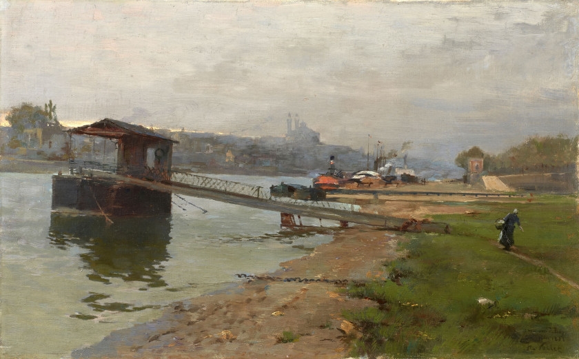 Henri Emile Vollet | La Seine à Paris avec le Palais du Trocadéro en ...