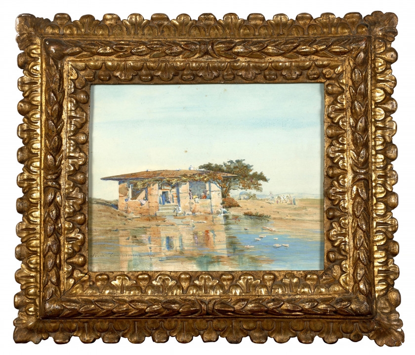 Charles Émile de Tournemine | Maison ottomane au bord d'une pièce d'eau ...