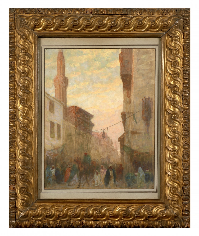 Albert Besnard | Rue animée de personnages | MutualArt
