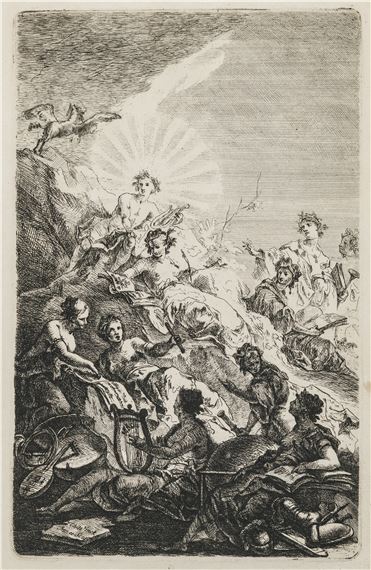 Johann Christian Wink | Apollo surrounded by the nine muses on Mount ...