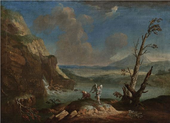 Giuseppe Zais | Landscape with Tobias and the Angel | MutualArt