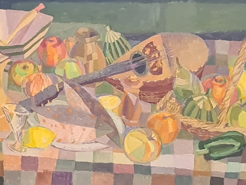 Paul Lucien Dessau | Cubist still life with fruits (1977) | MutualArt