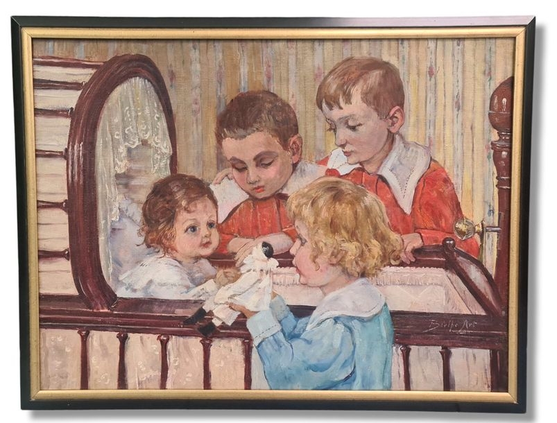 Berthe Art | The children around the cradle | MutualArt