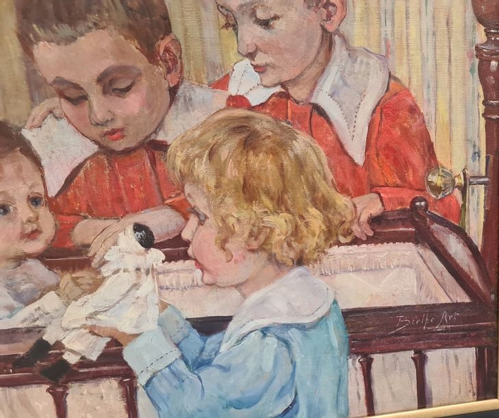 Berthe Art | The children around the cradle | MutualArt
